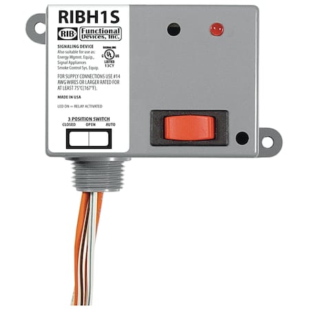 Functional Devices-Rib Pilot Relay, 10 Amp SPST-N/O + Override, 10-30 Vac/dc/208-277 Vac Coil ...